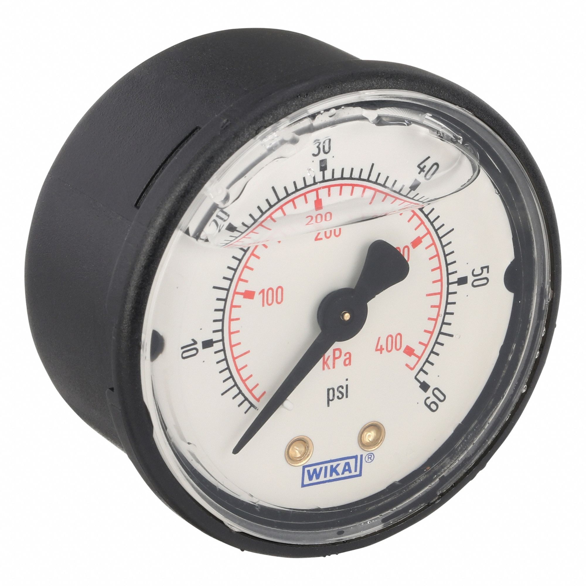 WIKA, 0 psi / Hg to 60 psi, 2 in Dial, Commercial Pressure Gauge - 448M21|113.13.20.60.B - Grainger