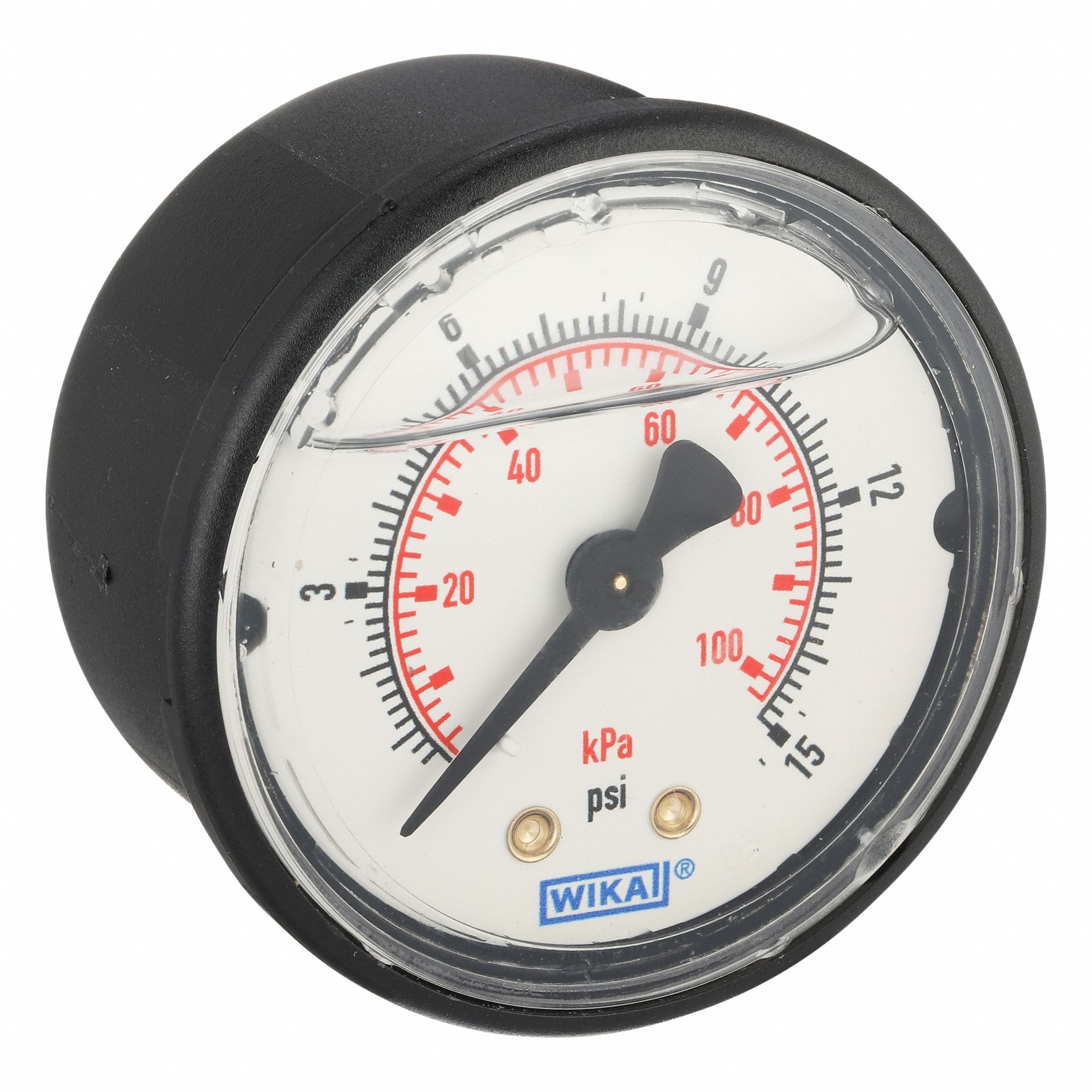WIKA, 0 psi / Hg to 15 psi, 2 in Dial, Commercial Pressure Gauge - 448M23|113.13.20.15.B - Grainger