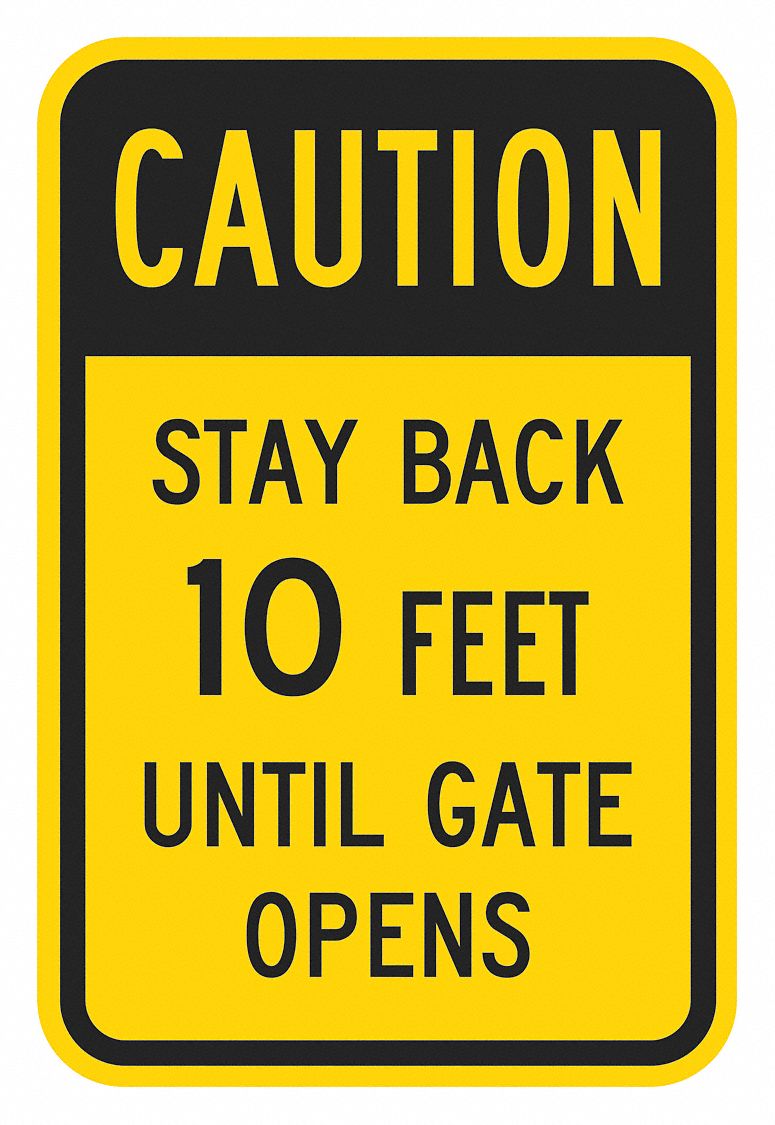 Aluminum, Mounting Holes Sign Mounting, Reflective Gate Caution Sign ...