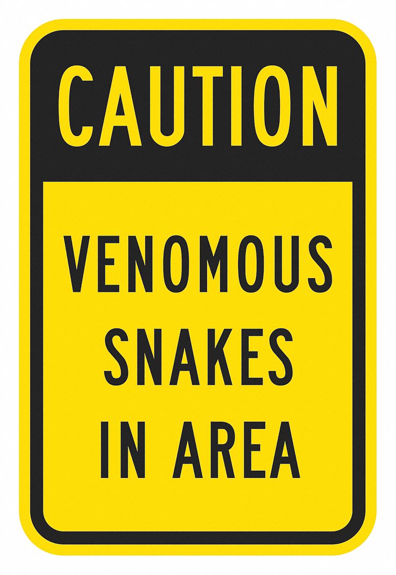 Aluminum, Mounting Holes Sign Mounting, Reflective Snakes Caution Sign ...