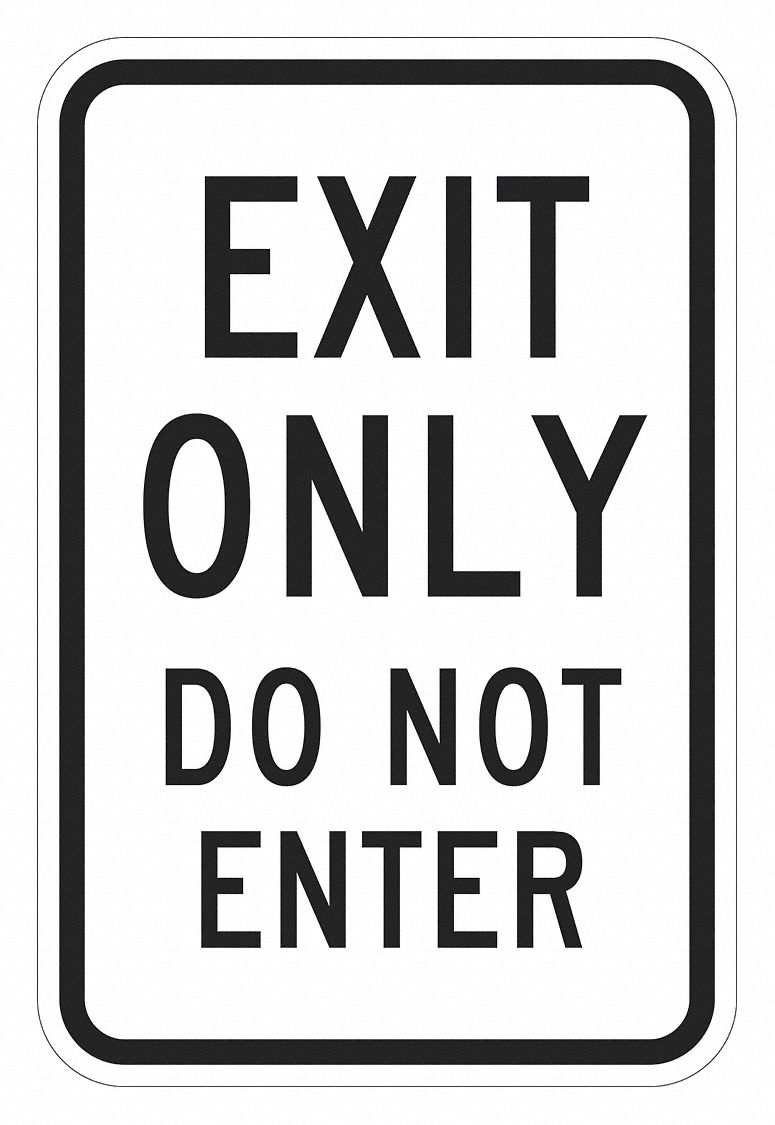 18 in x 12 in Nominal Sign Size, Aluminum, Exit Sign - 449C26|T1-1910 ...