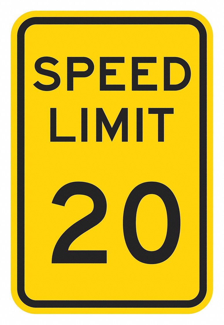 LYLE Speed Limit Warning Traffic Sign, Sign Legend Speed Limit 20, 18 ...