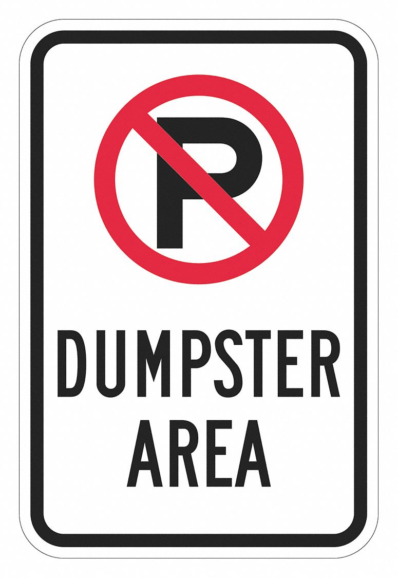 Aluminum, Mounting Holes Sign Mounting, Reflective Dumpster Sign ...