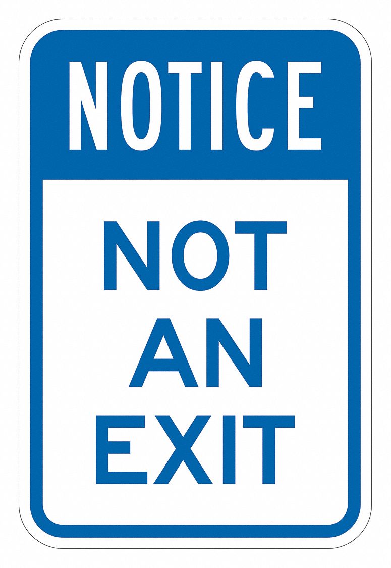 18 in x 12 in Nominal Sign Size, Aluminum, Exit Sign - 448U98|T1-1920 ...