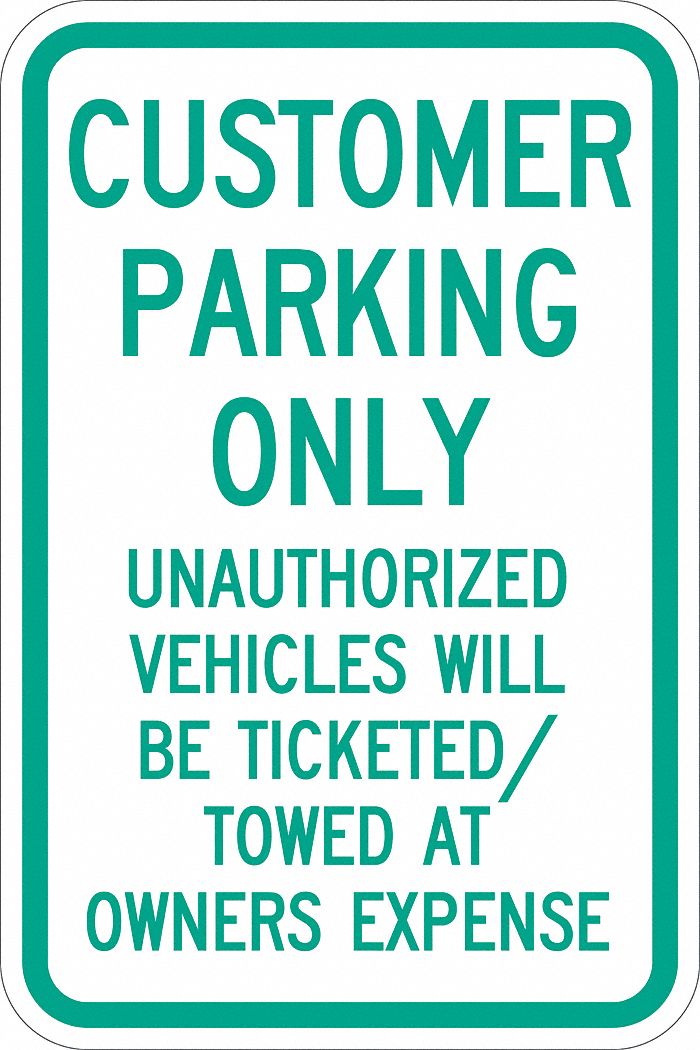 18 in x 12 in Nominal Sign Size, Aluminum, Parking Sign - 448V16|T1 ...