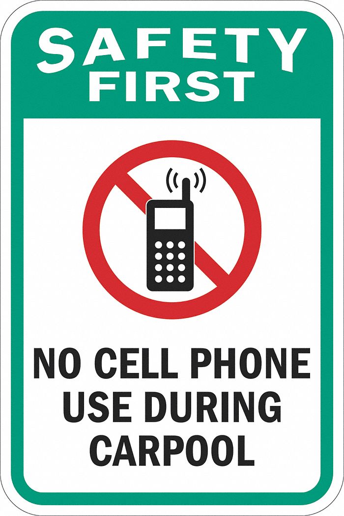 LYLE No Cell Phones Traffic Sign, Sign Legend No Cell Phone Use During ...