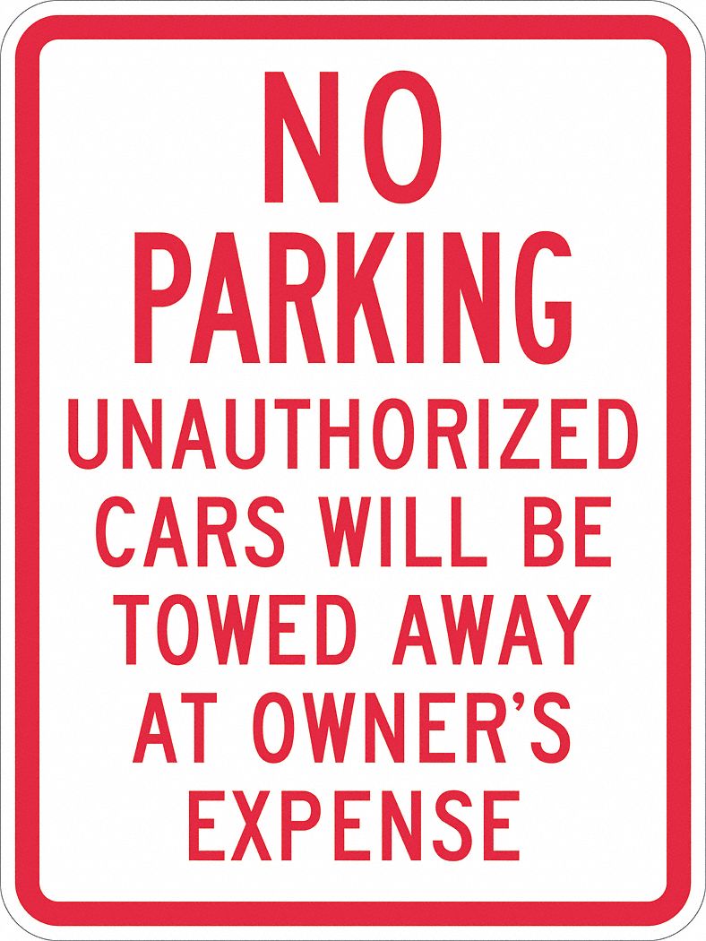 24 in x 18 in Nominal Sign Size, Aluminum, Parking Sign - 449J64|T1 ...