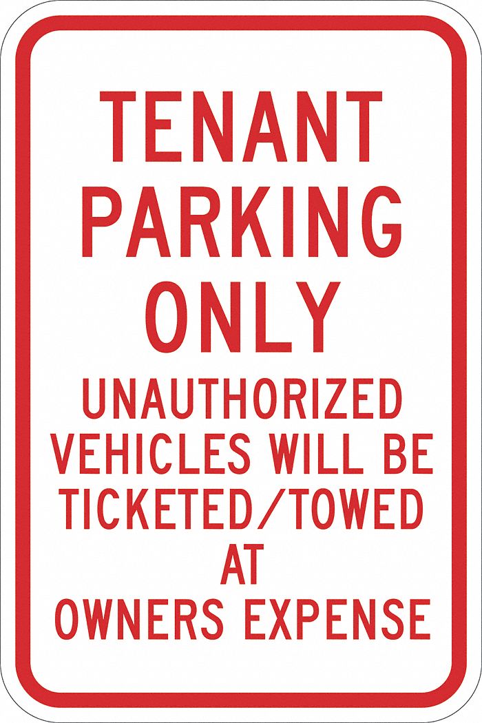 18 in x 12 in Nominal Sign Size, Aluminum, Parking Sign - 448W54|T1 ...