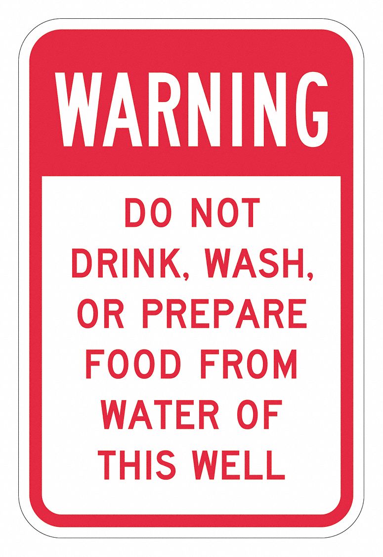 Aluminum, Mounting Holes Sign Mounting, Reflective Potable Water ...