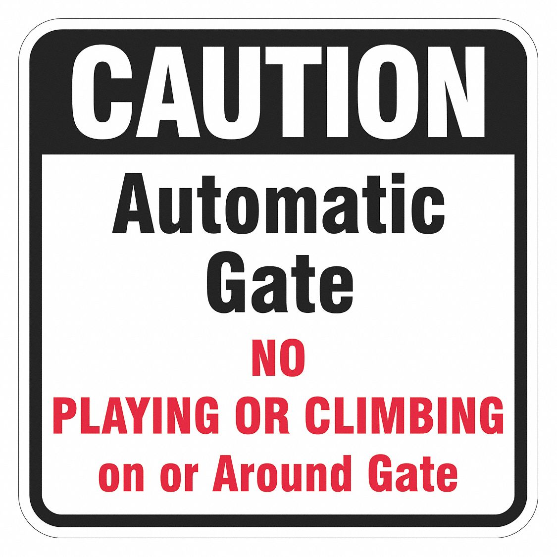 Aluminum, Mounting Holes Sign Mounting, Reflective Gate Caution Sign ...