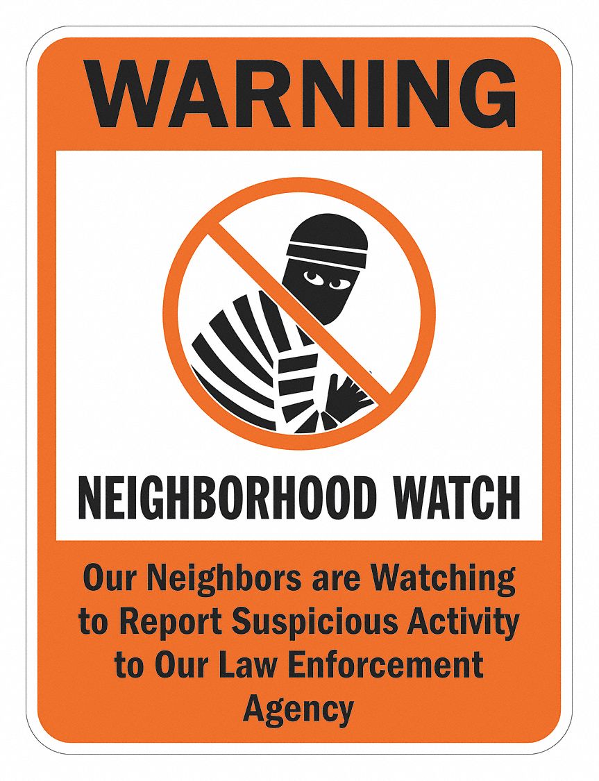 Aluminum, Mounting Holes Sign Mounting, Reflective Crime Watch Warning ...