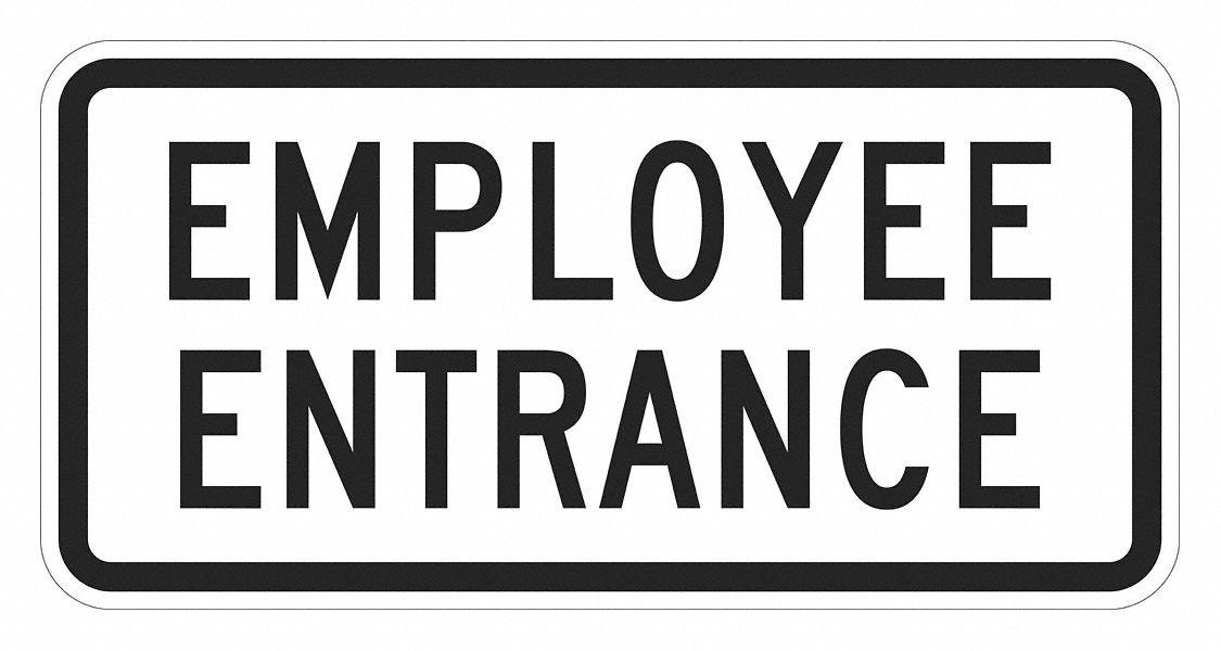 Aluminum, Mounting Holes Sign Mounting, Reflective Employees & Visitors ...