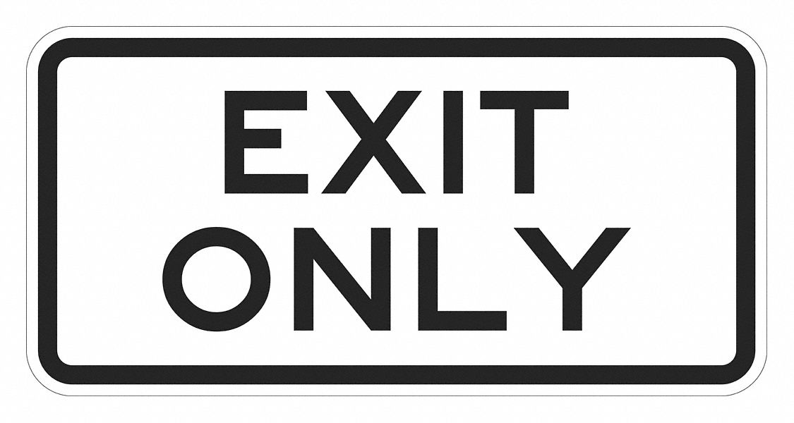 12 in x 24 in Nominal Sign Size, Aluminum, Exit Sign - 449K53|T1-1907 ...