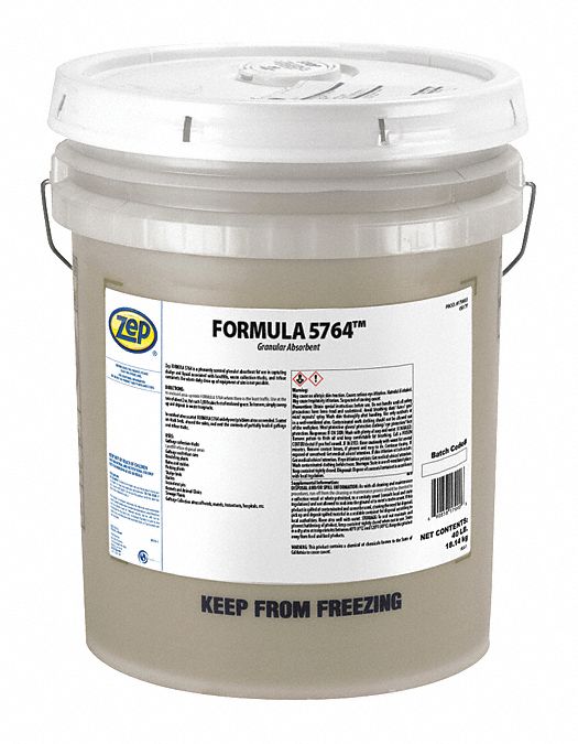 ZEP, 180 gal Volume Absorbed per Pkg., 40 lb Wt, Loose Absorbent ...
