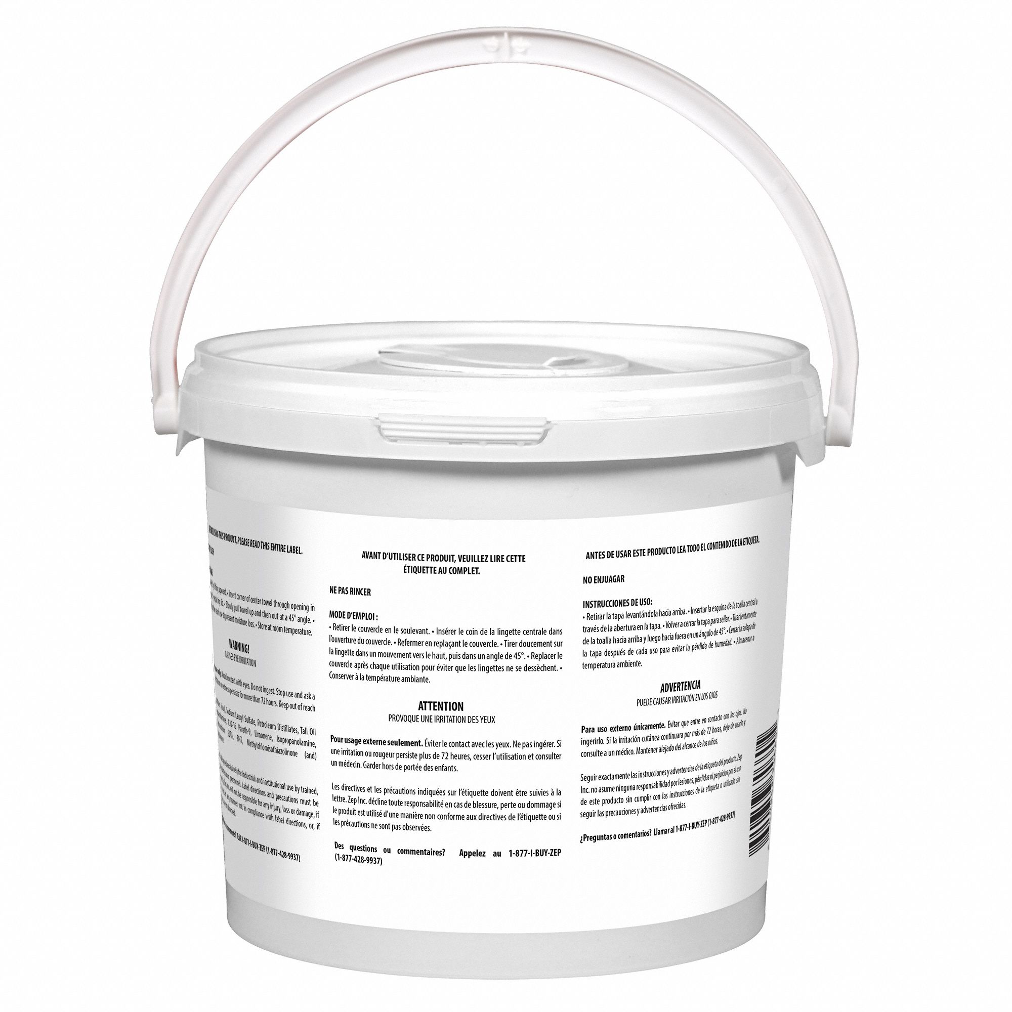 ZEP Hand Cleaning Towels: Bucket, 10 in x 12 in Sheet Size, 130 Wipes ...