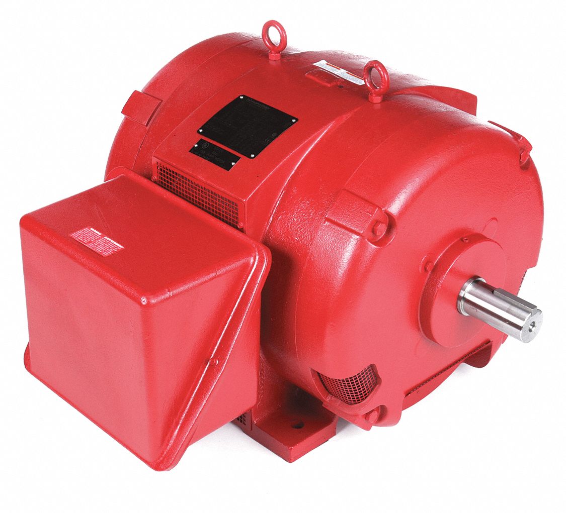 MARATHON MOTORS 125 HP Fire Pump Motor, 3-Phase, 3560 Nameplate RPM ...