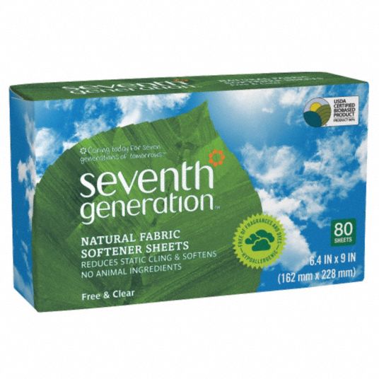 SEVENTH GENERATION, Box, 80 ct, Fabric Softener Sheets - 44C460|SEV ...