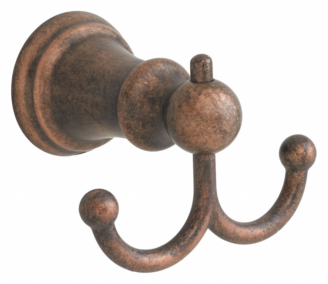 Oil Rubbed Bronze, Robe Hook, Double, Concealed Mounting Hardware ...