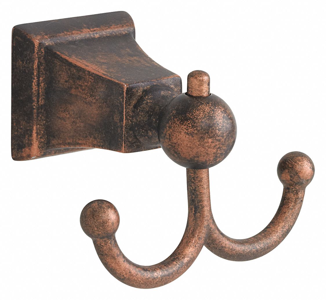 Oil Rubbed Bronze, Robe Hook, Double, Concealed Mounting Hardware ...