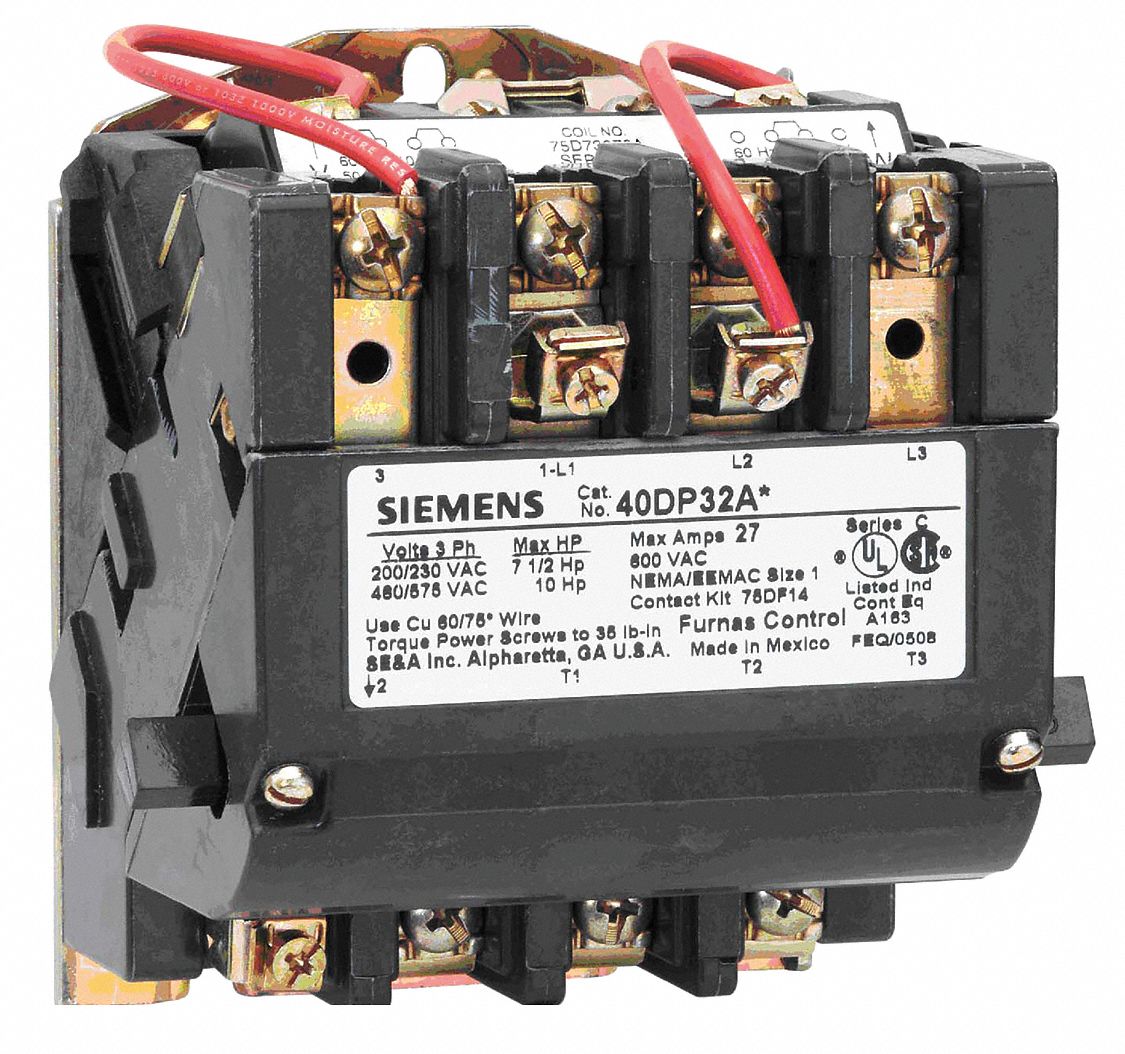 SIEMENS 240V AC NEMA Magnetic Contactor; No. of Poles: 3, Reversing: No ...