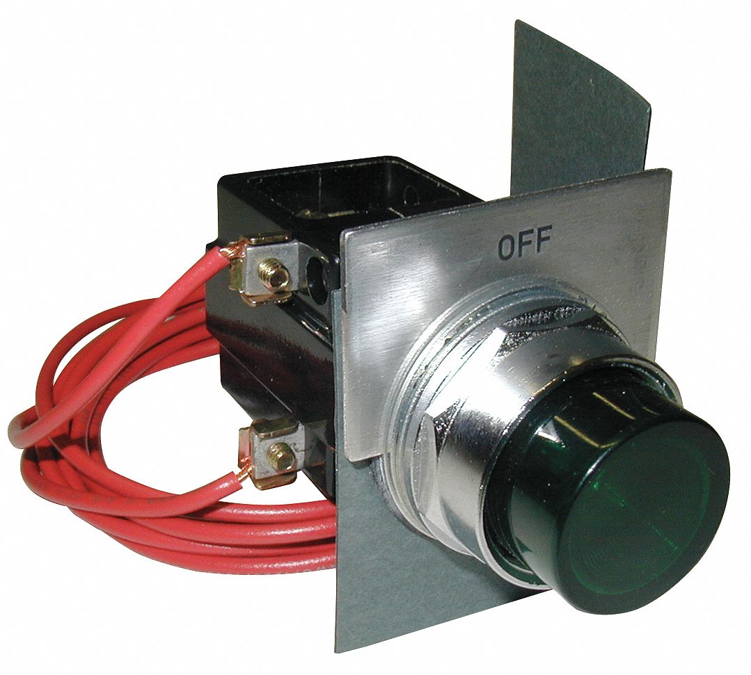 SIEMENS, 30 mm Panel Mounting Size, Green, Pilot Light - 44F397 ...