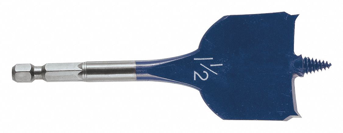 BOSCH, 1 1/2 in Drill Bit Size, 4 in Overall Lg, Wood Drilling Bit ...