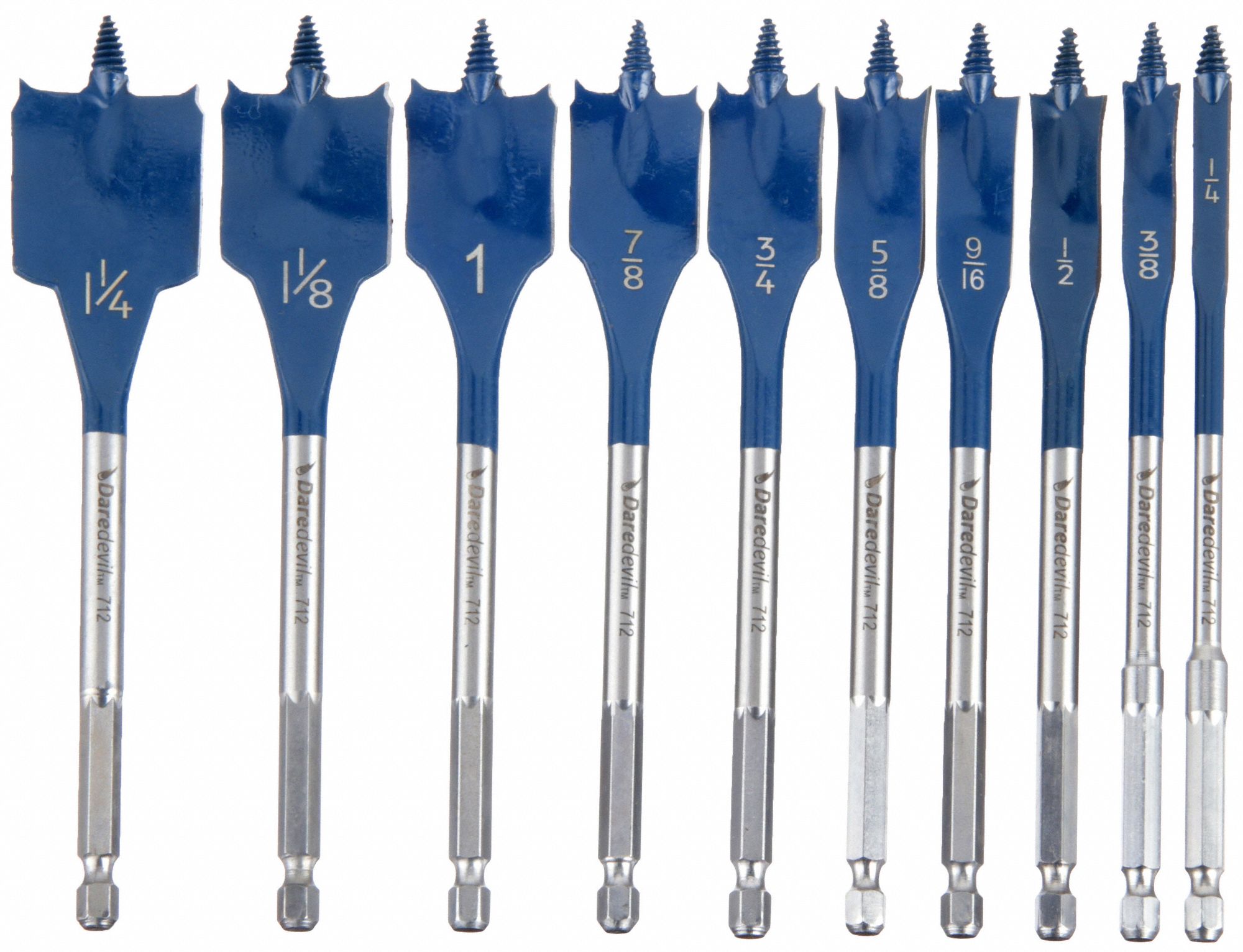 BOSCH, 6 in Overall Lg, Bright (Uncoated), Spade Drill Bit Set - 44K643 ...