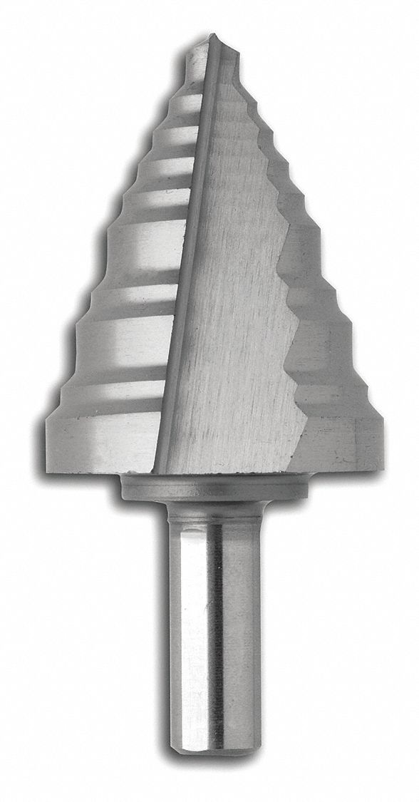 Step Drill Bit, 1/4 in to 1 3/8 in Size Range - Grainger
