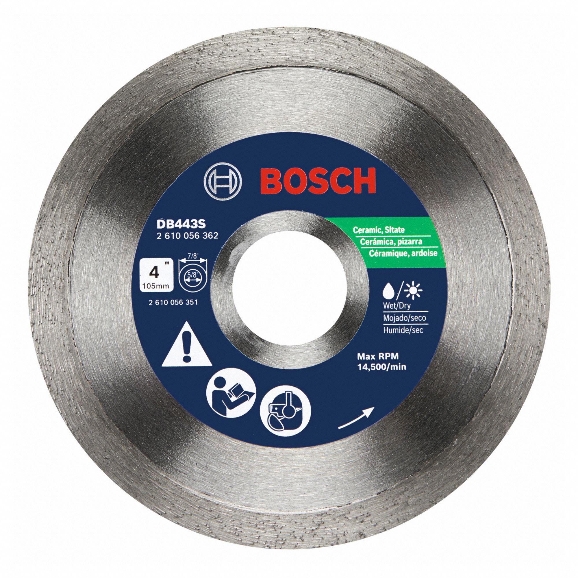 BOSCH, Ceramic/Concrete/Masonry/Stone, 4 in Blade Dia., Diamond Saw ...