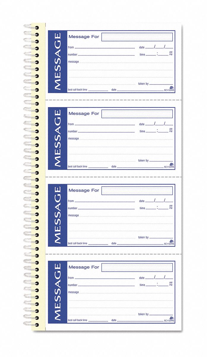 ADAMS, Phone Message Pad,200 Forms - 44NF78|SC1153WS - Grainger