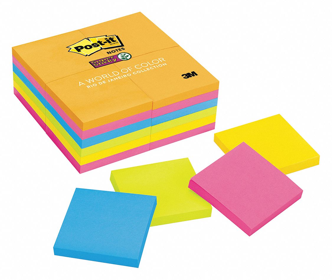 POST-IT, Post-it Sticky Notes,3x3,PK24 - 44NL71|65424SSAU - Grainger