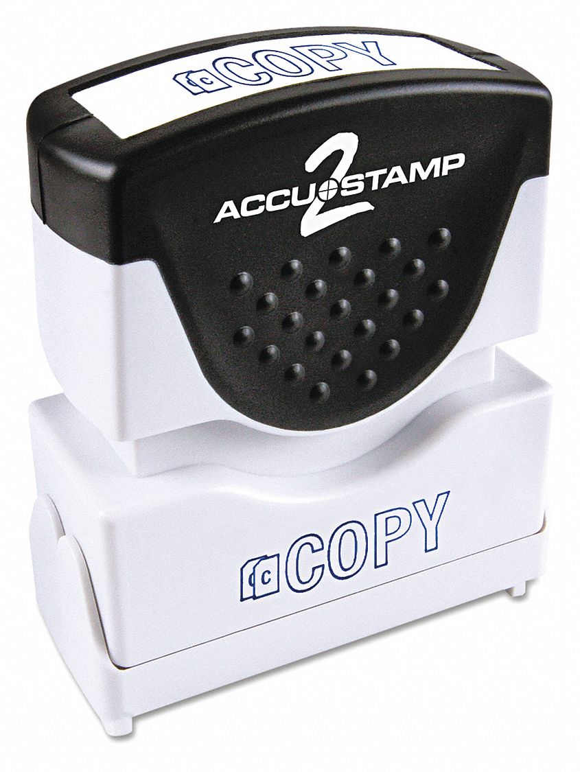 ACCUSTAMP2, Stamp,Blue,Copy,1-5/8"x1/2" - 44NW28|035581 - Grainger
