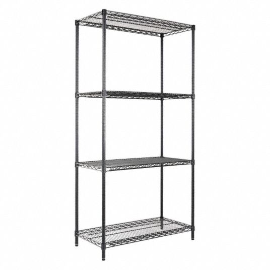 ALERA, Wire Shelving Unit,4-Shelf,36"x18"x72" - 44NU12|ALESW503618BL ...