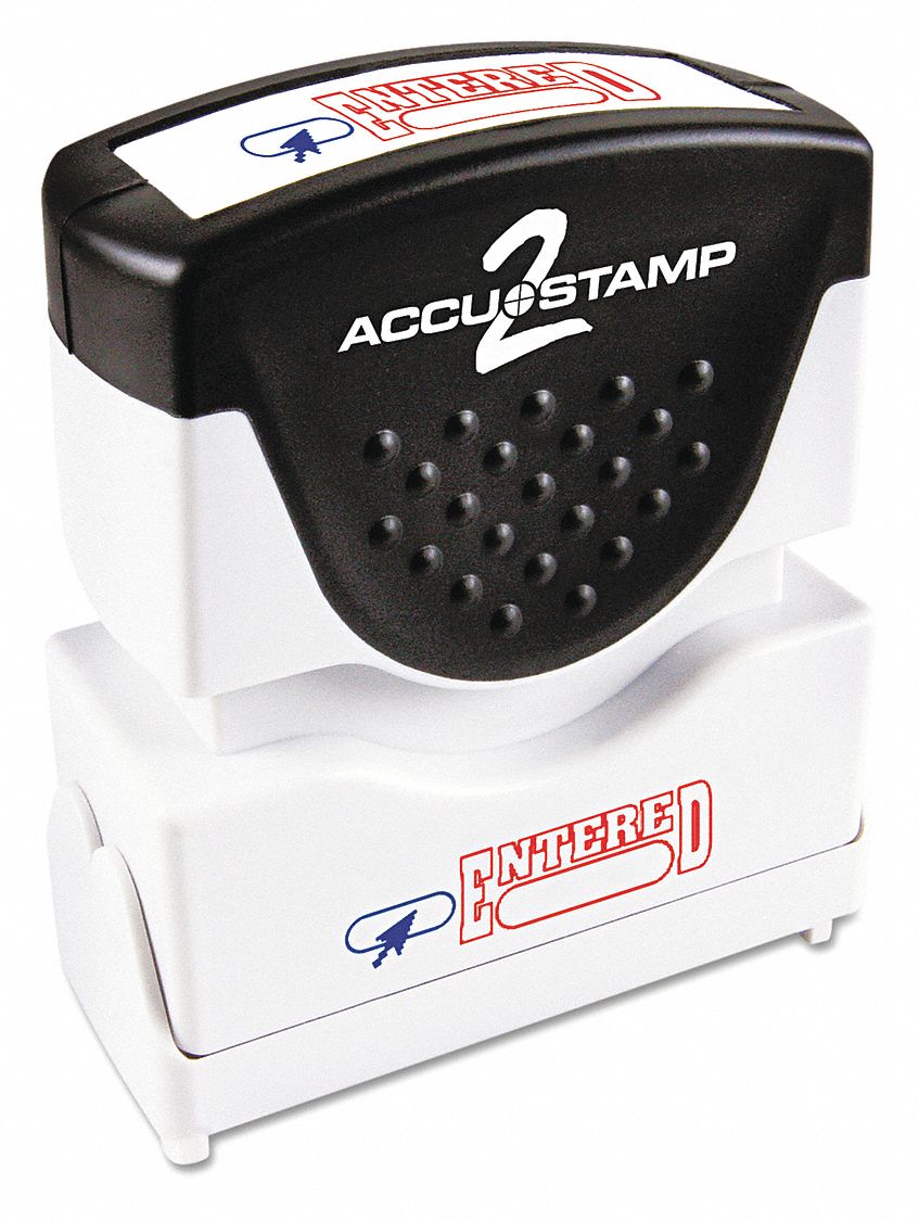 ACCUSTAMP2, Stamp,Red/Blue,Entered,1-5/8"x1/2" - 44NW17|035544 - Grainger