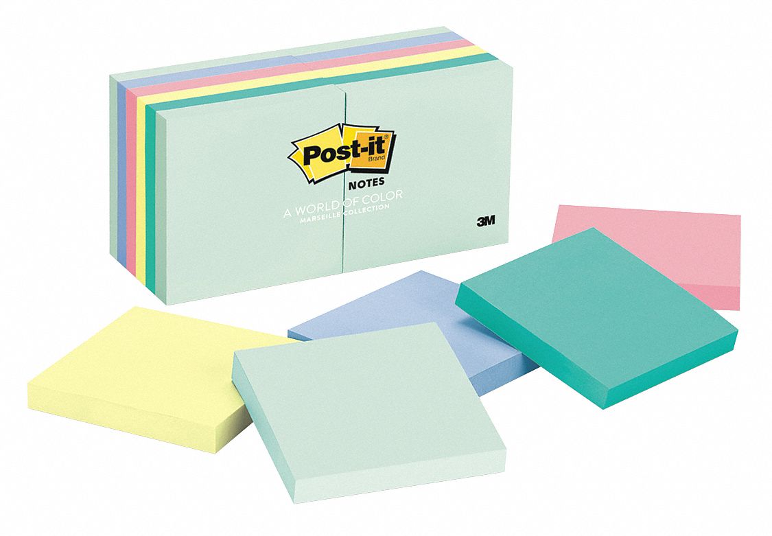 POST-IT, Note,Post-It 3"X3",Pst,PK12 - 44NZ95|654AST - Grainger