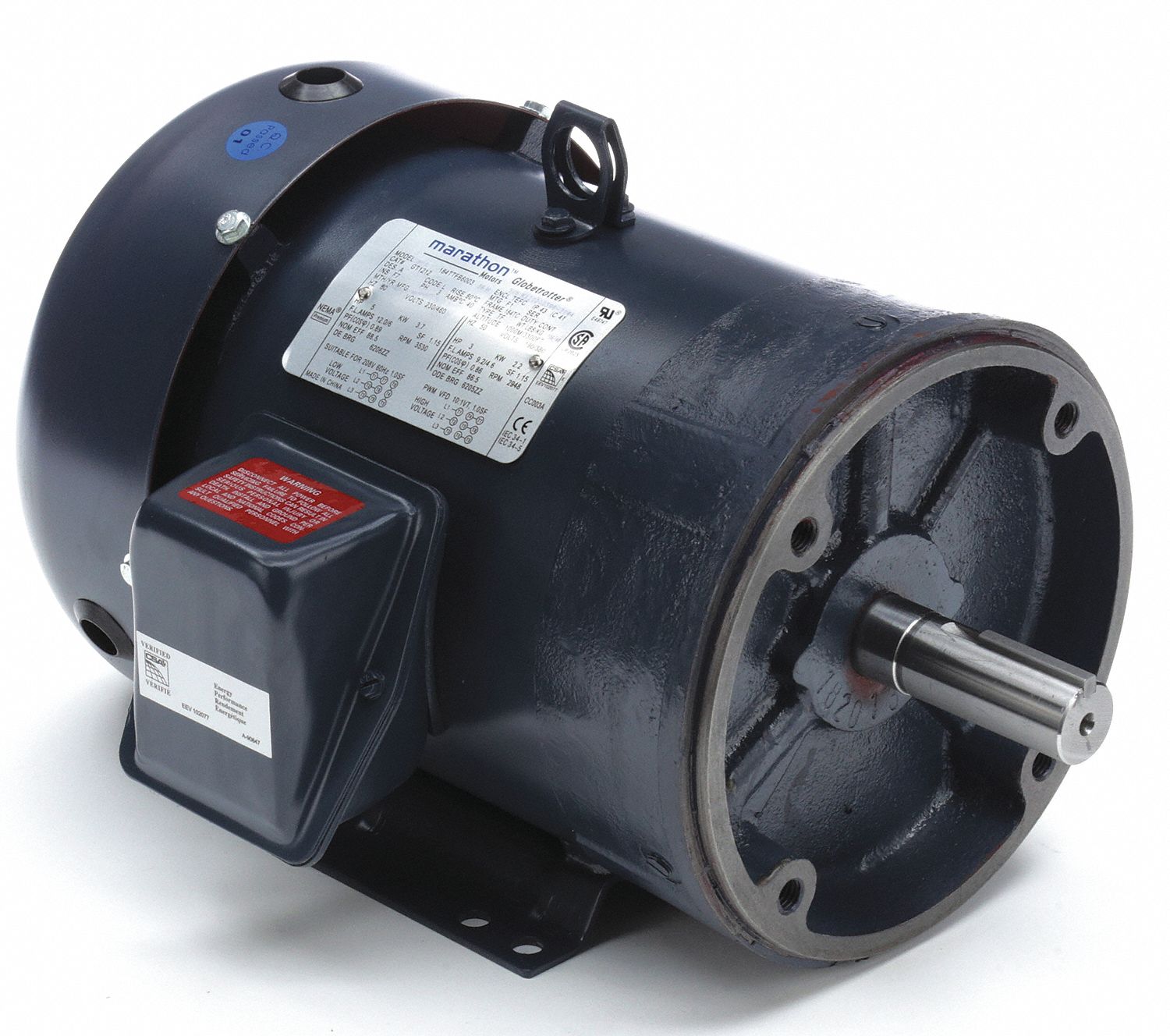 MARATHON MOTORS General Purpose Motor, 5 HP, 3-Phase, Nameplate RPM ...