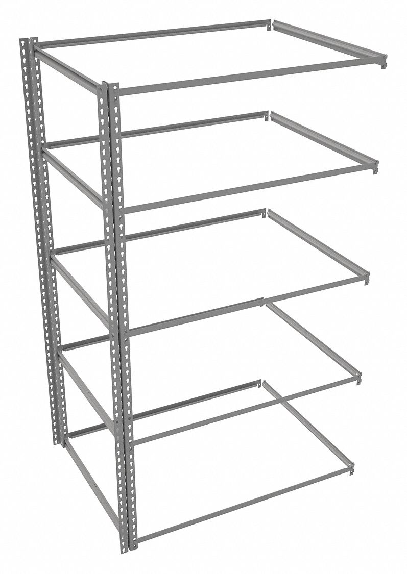 TENNSCO Boltless Shelving: Add-On, Medium-Duty, 48 in x 36 in, 84 in ...