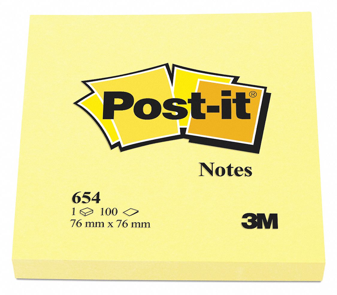 POST-IT, Note,Post-It,3"X3",Yellow,PK12 - 44PA03|654YW - Grainger