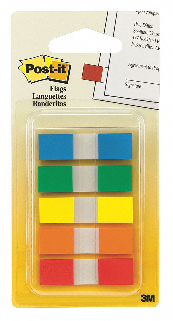 POST-IT, Flag,Dsp,100,Port,Assrtd Stanrd,PK100 - 44PA78|6835CF - Grainger