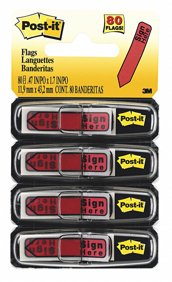 POST-IT, Flag,Arrow,Red,PK80 - 44PA86|684RDSH - Grainger