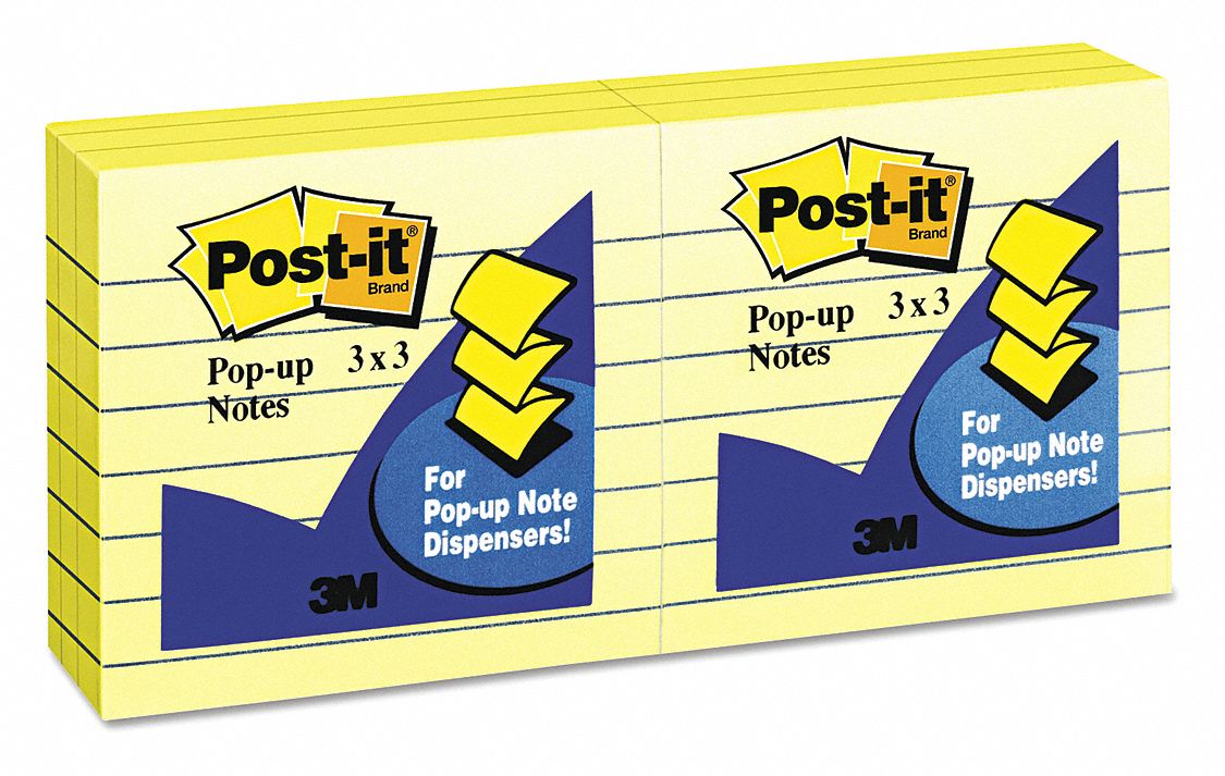 POST-IT, Note,Popup Rld3"x3",Yllw,PK6 - 44PC74|R335YW - Grainger