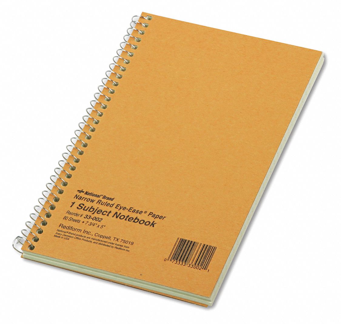 NATIONAL, Notebook,Wirebound ,5"x7.75" - 44PE10|33002 - Grainger