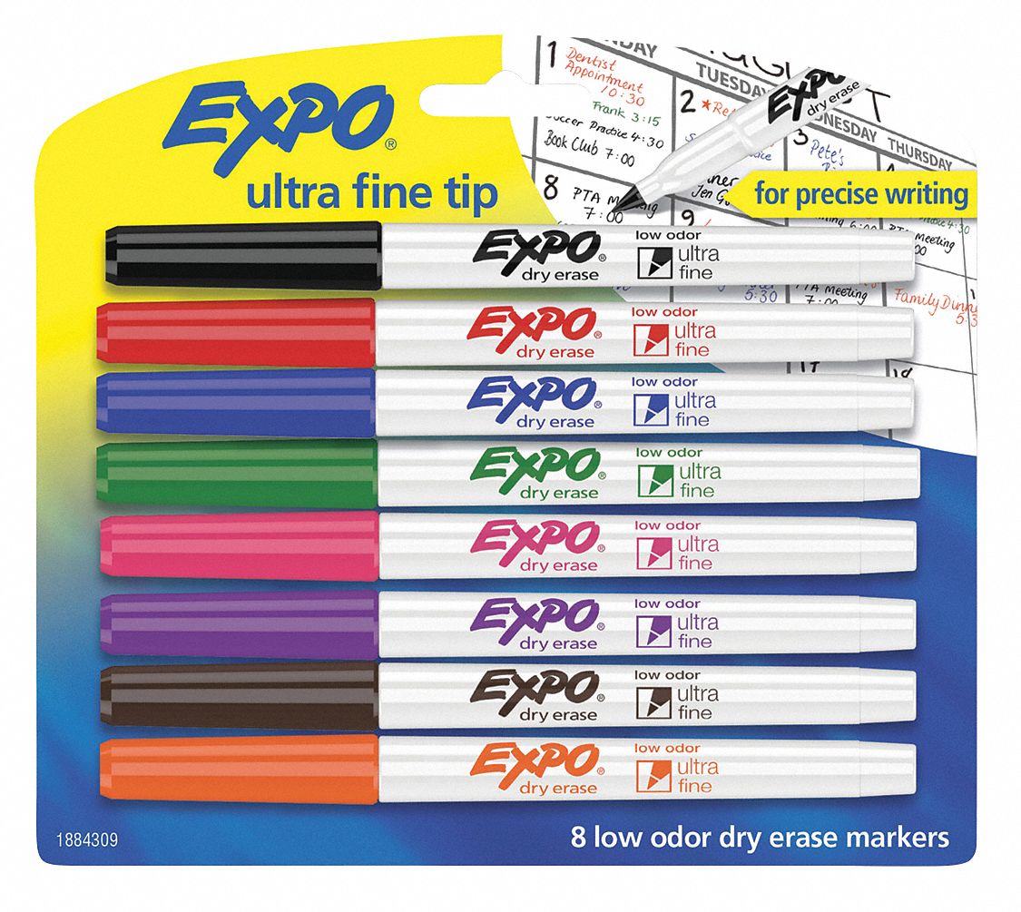 EXPO, Assorted, Black/Blue/Brown/Green/Orange/Pink/Purple/Red, Marker ...