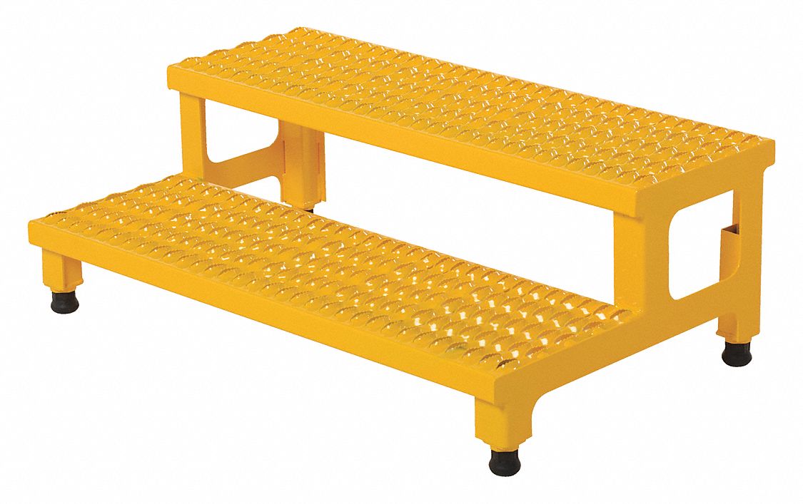 VESTIL Adjustable Step Stand, 2 Step, 36 x 23" - 44PL10|ASP-36 - Grainger
