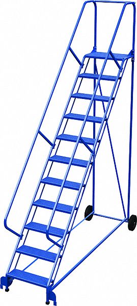 VESTIL LADDER, ROLL/FOLD, 11-STEP/PERFORATED/50 ° /RAIL, 34-1/4X140X102 ...