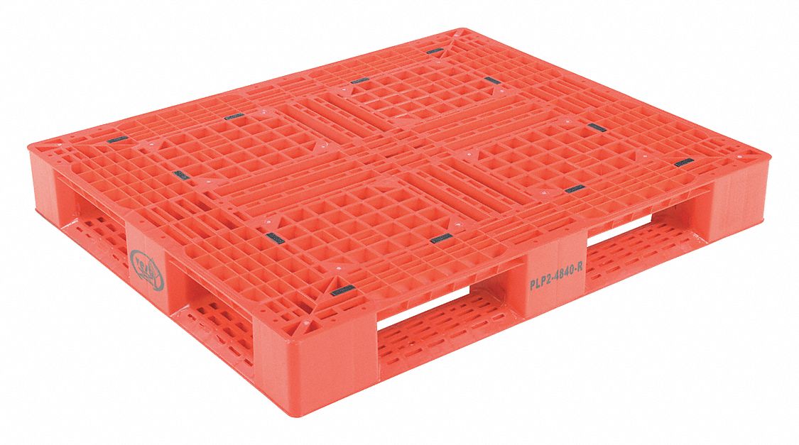 Red Plastic Pallet,6000 lb.,48 x 40 - Grainger