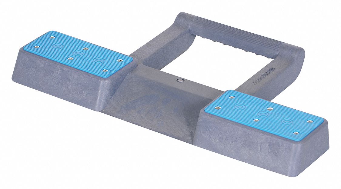 VESTIL MOLDED PLASTIC PALLET TRUCK CHOCK, BLUE, MOLD IN HANDLE - 4425 ...