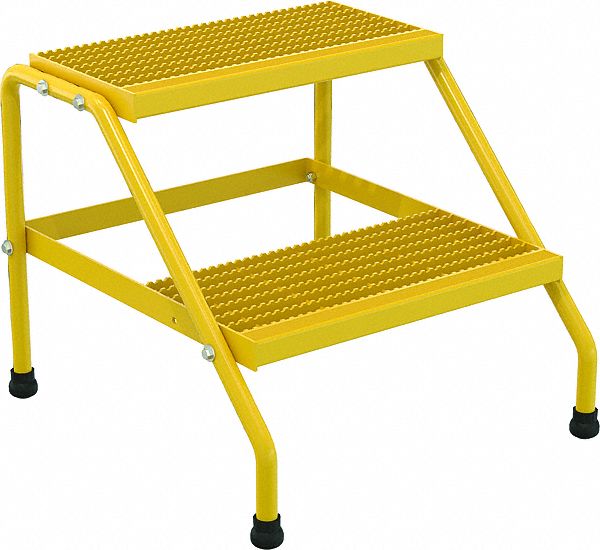 VESTIL STEP STOOL, YELLOW, 20 IN H, ALUMINUM, POWDER COATED FINISH, 2 ...