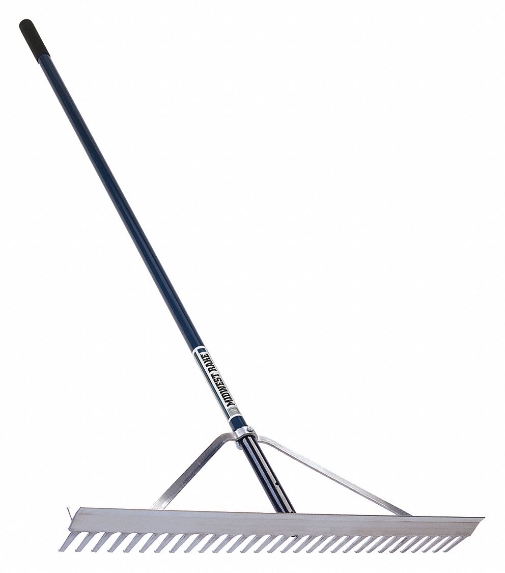 Field Rake,30",66" Blue Handle - Grainger