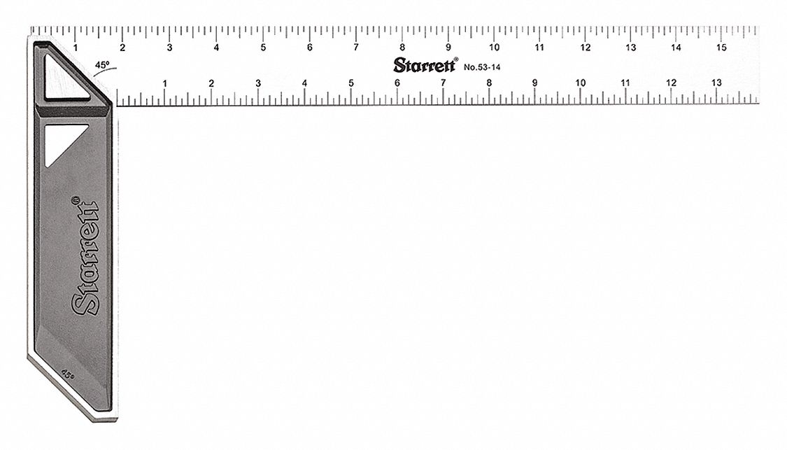 STARRETT, Stainless Carpenters Try Square, 14" - 44WG97|K53-14-N - Grainger